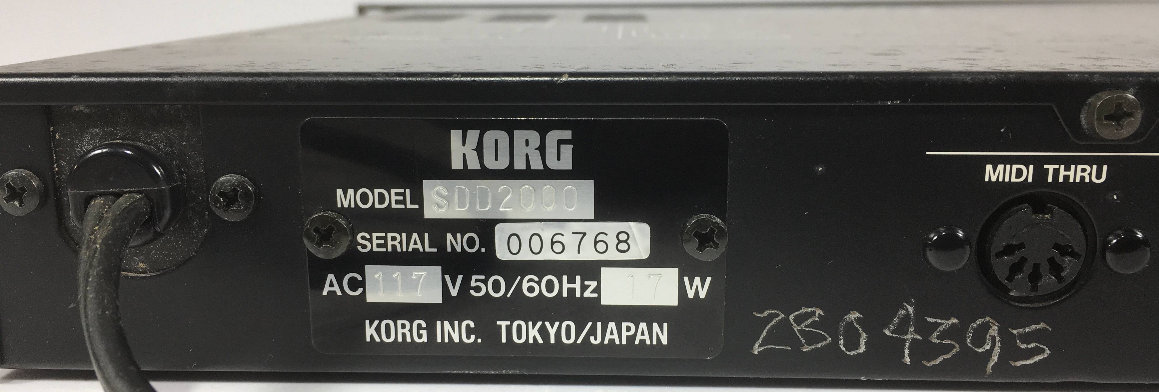 Korg SDD-2000 Sampling Digital Delay | Effetti e Processori Korg