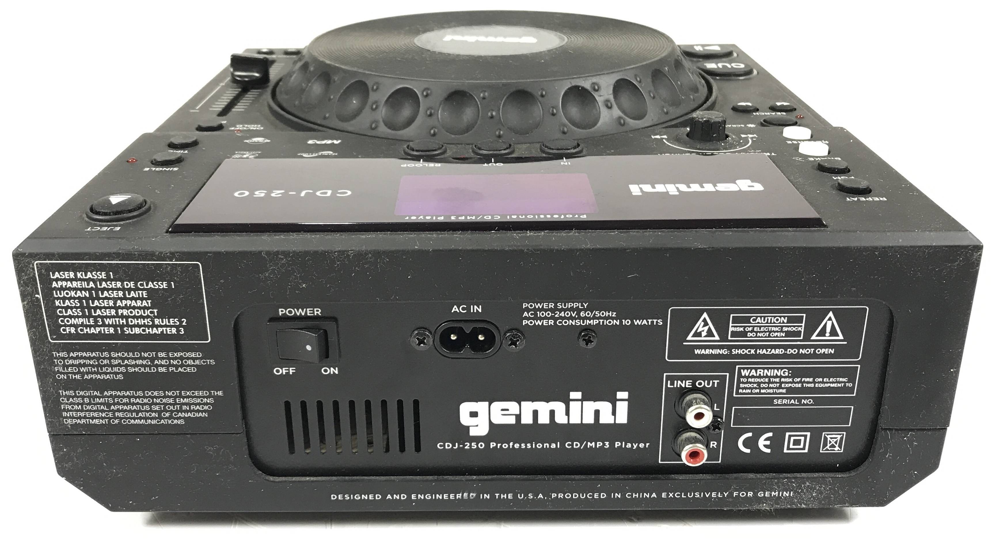 Gemini CDJ 250 Lettore CD e MP3 | Attrezzatura per DJ Gemini