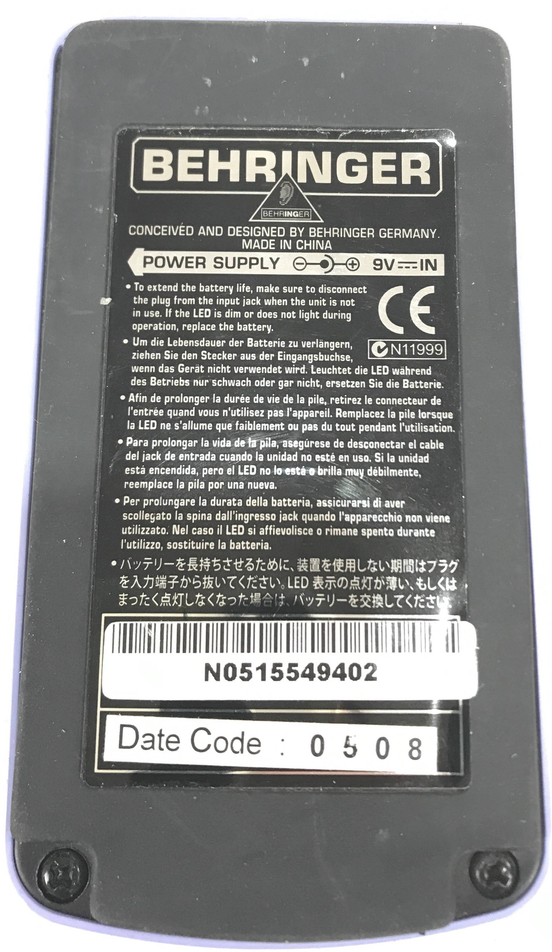 Behrginger BO100 Blues Overdrive | Effetti Behringer