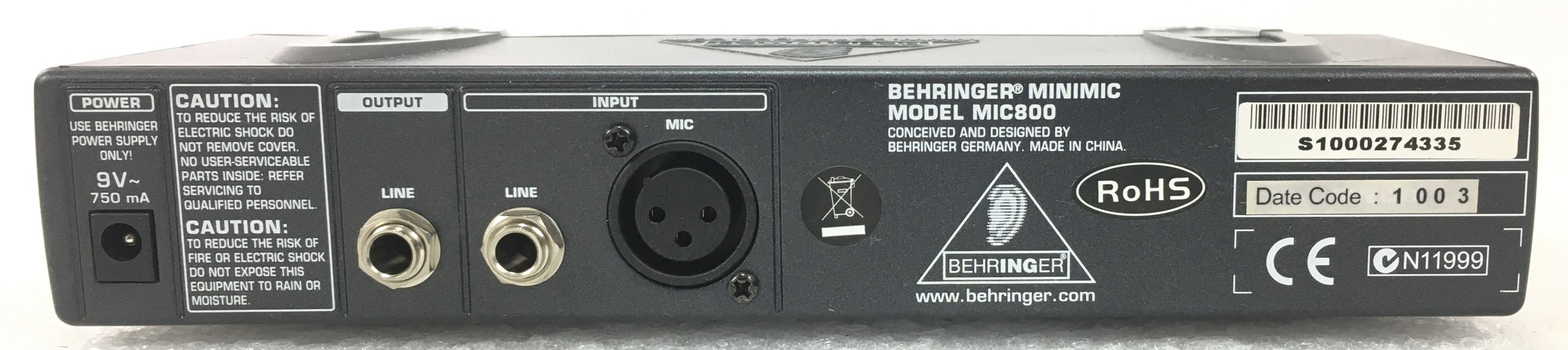 Behringer MIC800 MiniMic | Effetti e Processori Behringer